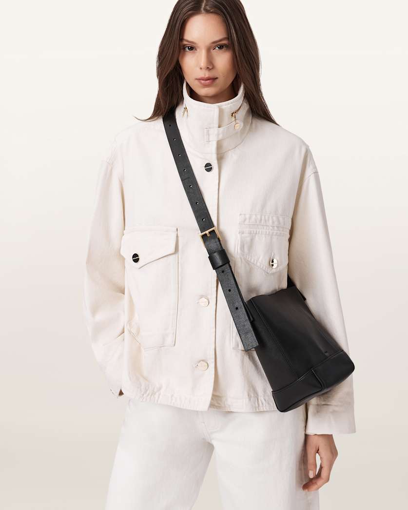 Alba Mini Leather Crossbody Bag Black | ALLSAINTS US